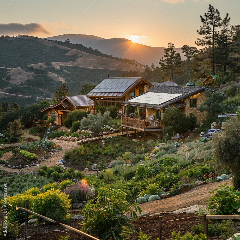 Among rolling hills, a rural zero-waste town thrives Solar panels glint ...