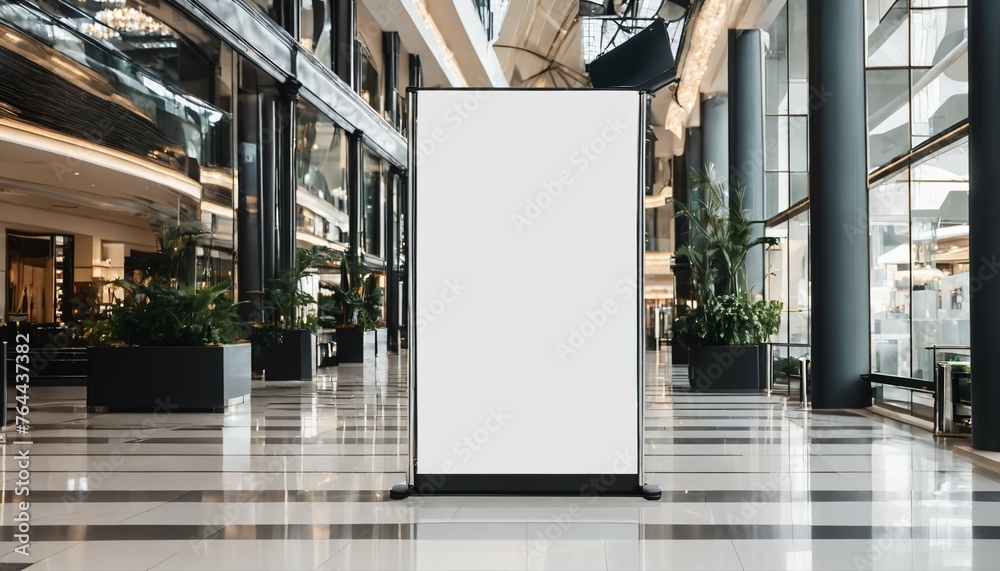 Contemporary digital signboard mockup in a shopping gallery, featuring ...
