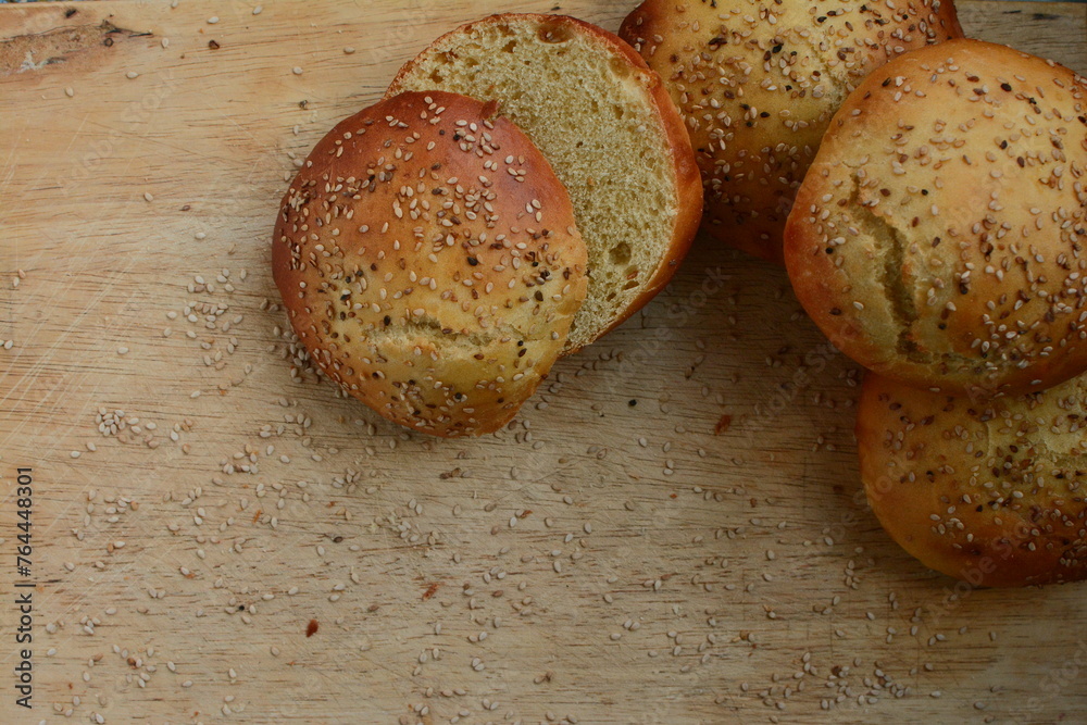 Pan para sandwich, para hamburguesas, con semillas de sésamo, esponjoso ...