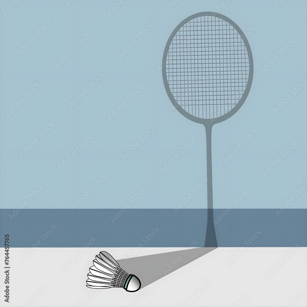 badminton sport vector illustration with badminton racket shadow Stock ...