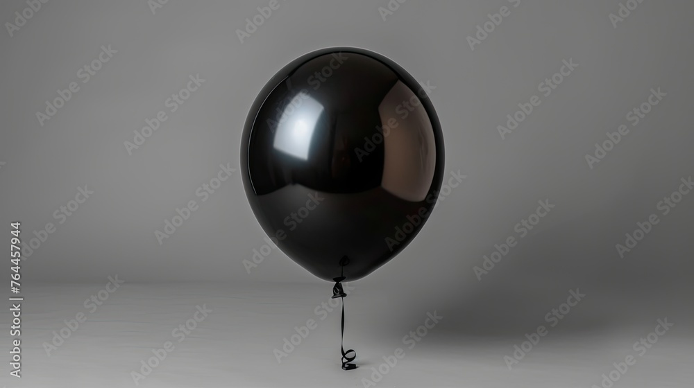 Solitary Black Balloon Floating in Isolation on a Cutout Background ...