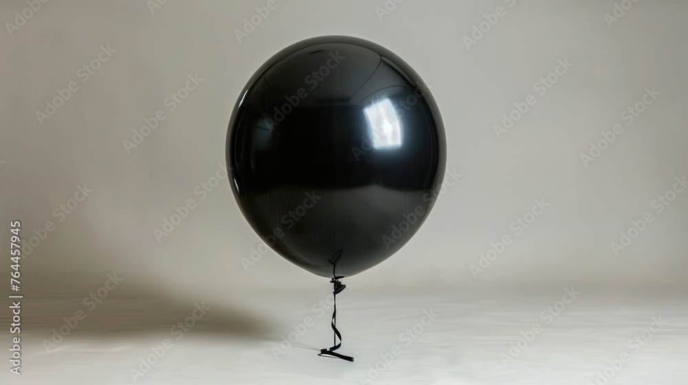 Solitary Black Balloon Floating in Isolation on a Cutout Background ...