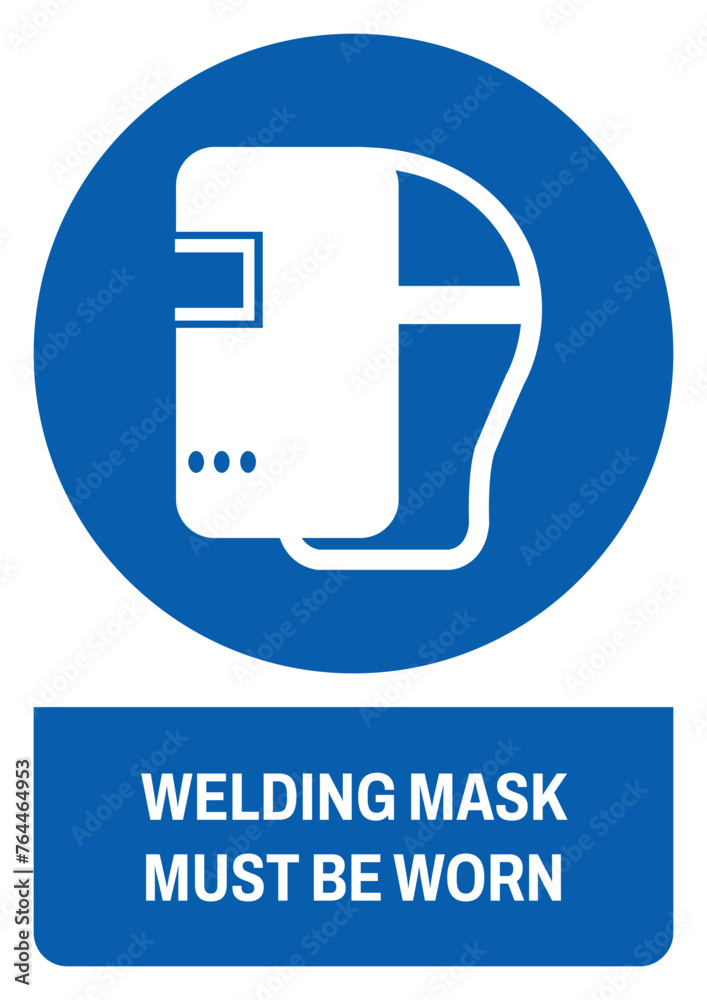 ISO mandatory safety signs wear welding mask size a4/a3/a2/a1 Stock ...