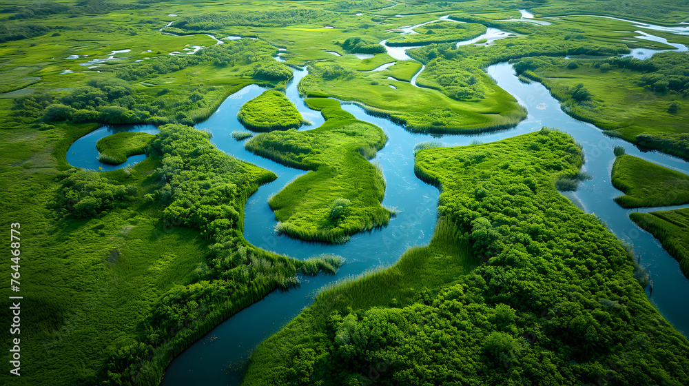 Utilize aerial photography to capture lush and vibrant river deltas ... Utilize aerial photography to capture lush and vibrant river deltas ...