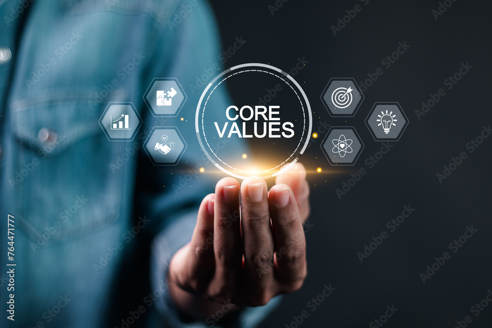 Core values responsibility ethics goals company concept. Businessman ...