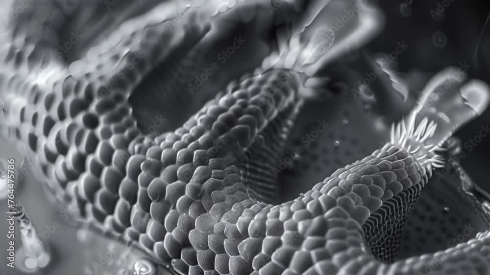A scanning electron microscope captures the textured surface of a ...