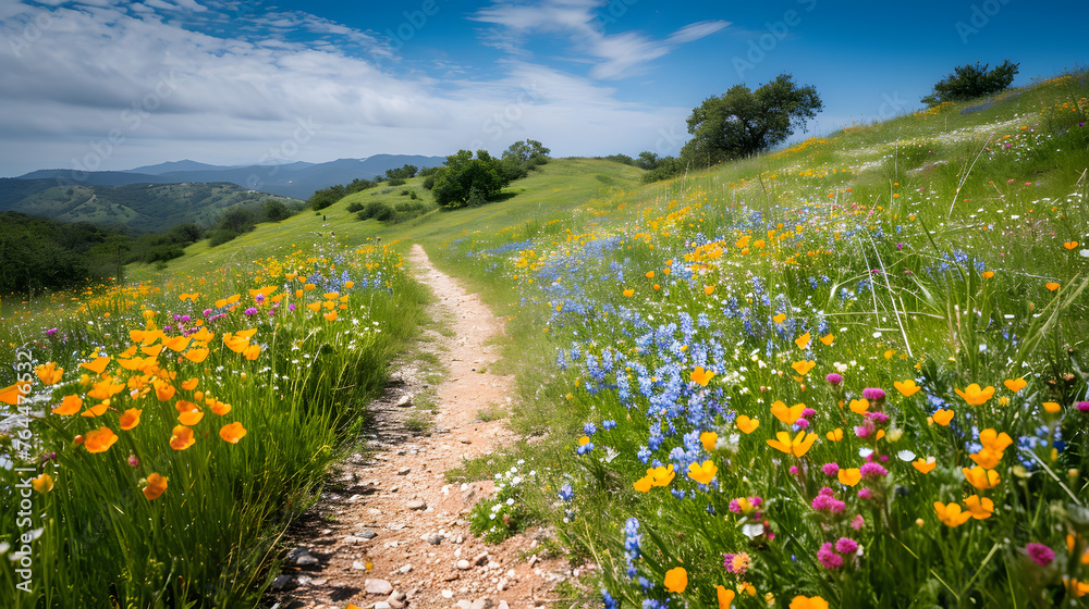 Hiking trails and capture the beauty of wildflowers lining the path ...