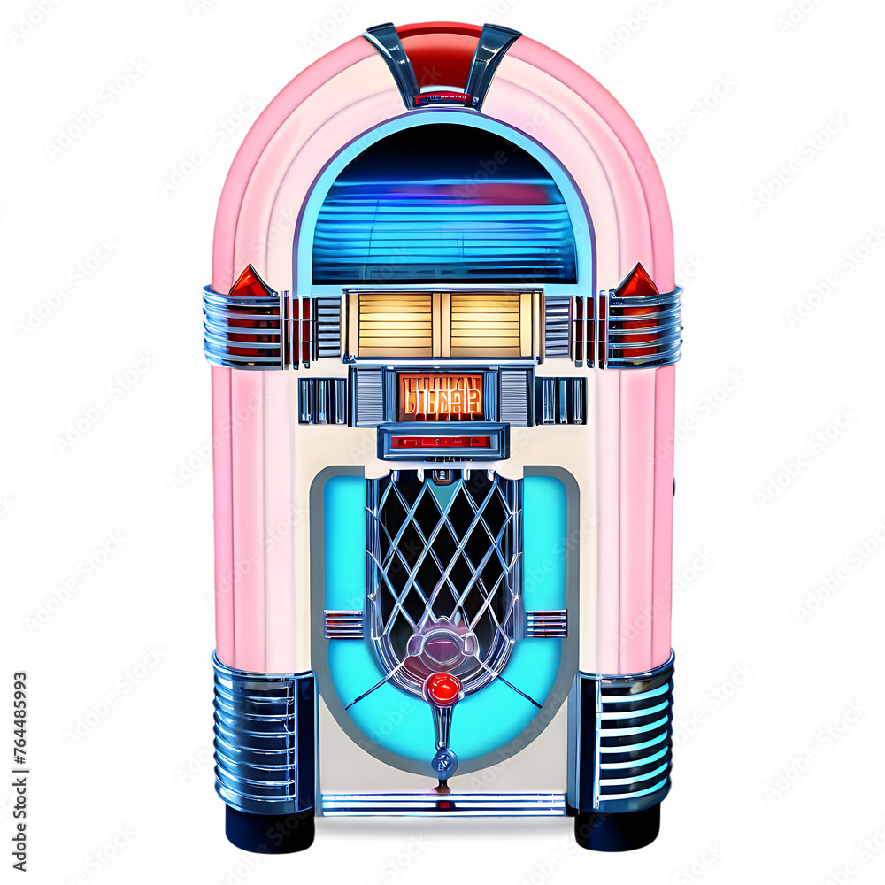 Retro diner jukebox border with 1950s nostalgia Transparent Background ...