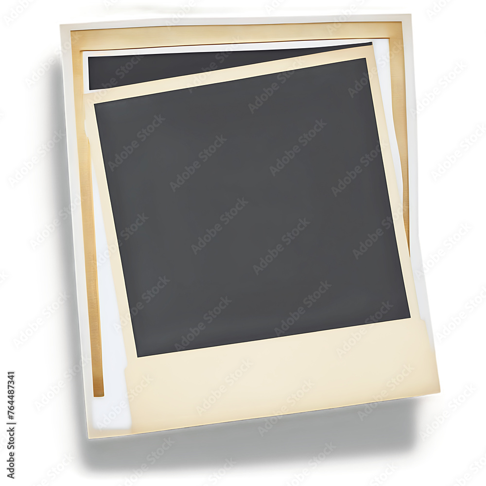 Retro polaroid photo frame border with instant photo print and space ...
