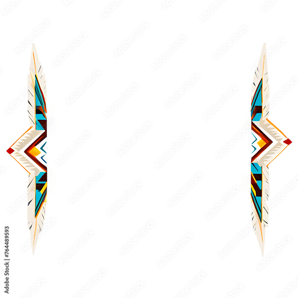 Tribal arrowhead border with indigenous motifs Transparent Background ...