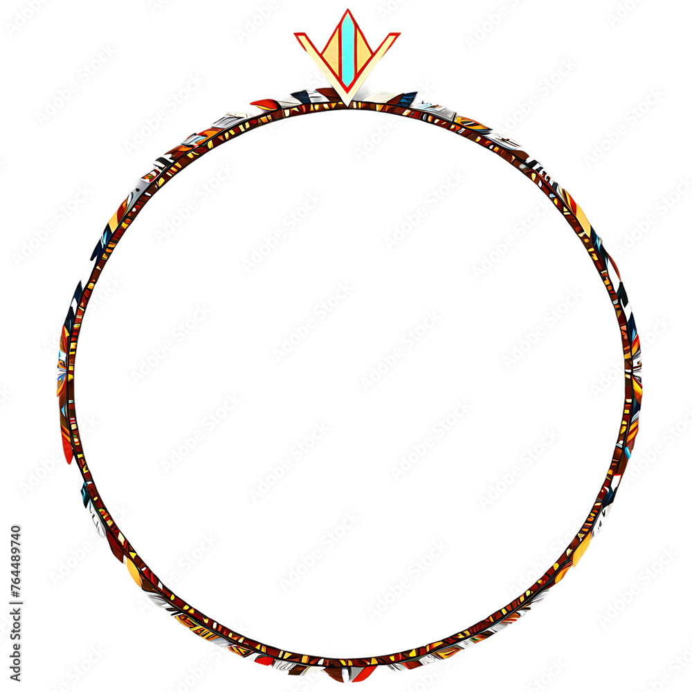 Tribal arrowhead border with Native American motifs Transparent ...