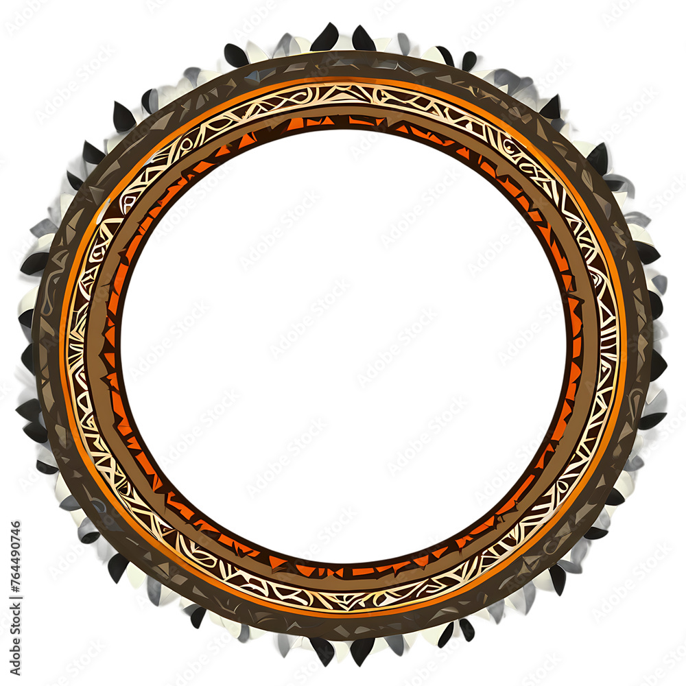 Tribal shield frame border with indigenous patterns and tribal motifs ...