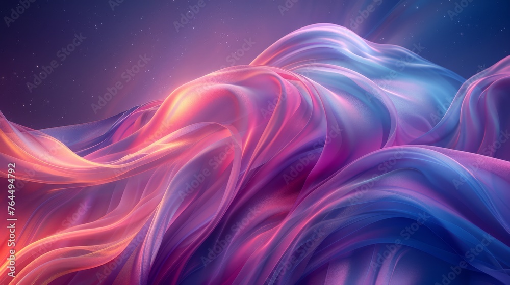 A beautifully rendered CGI animation depicts a tricolored wave of ...