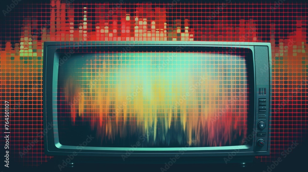 Vintage TV static signal transmission error transparent overlay ...
