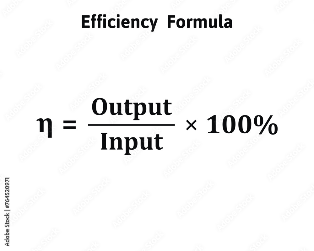 Efficiency Formula on the white background. Education. Science. Formula ...