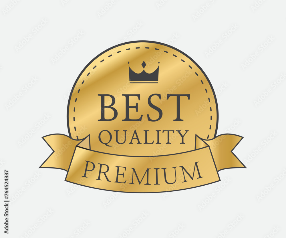 Best quality label. Premium quality badge. Golden label. Premium ...