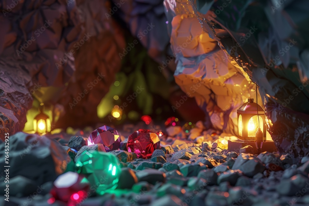 Dwarven Mines and Gemstones dwarven miners extracting precious ...