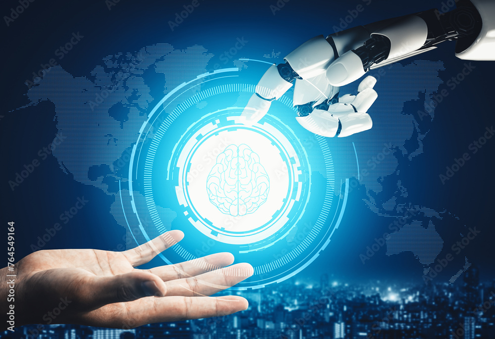 XAI 3D rendering futuristic droid robot technology development ...