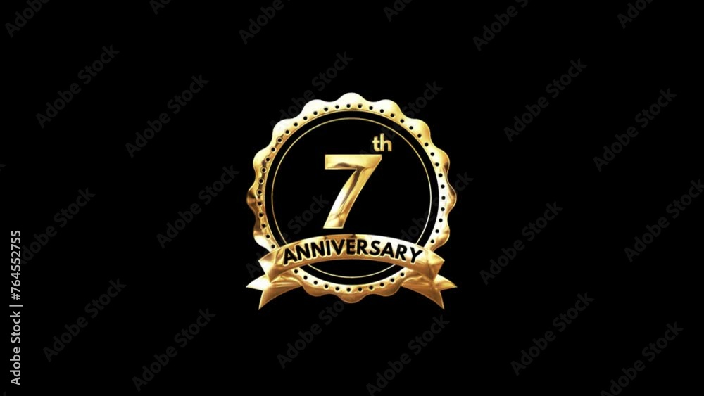 7th Anniversary luxury Gold Animation. Greeting for the 7th Anniversary ...