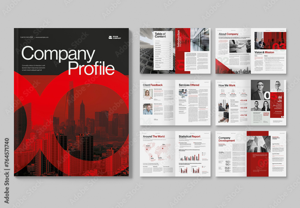 Company Profile Layout Stock Template | Adobe Stock