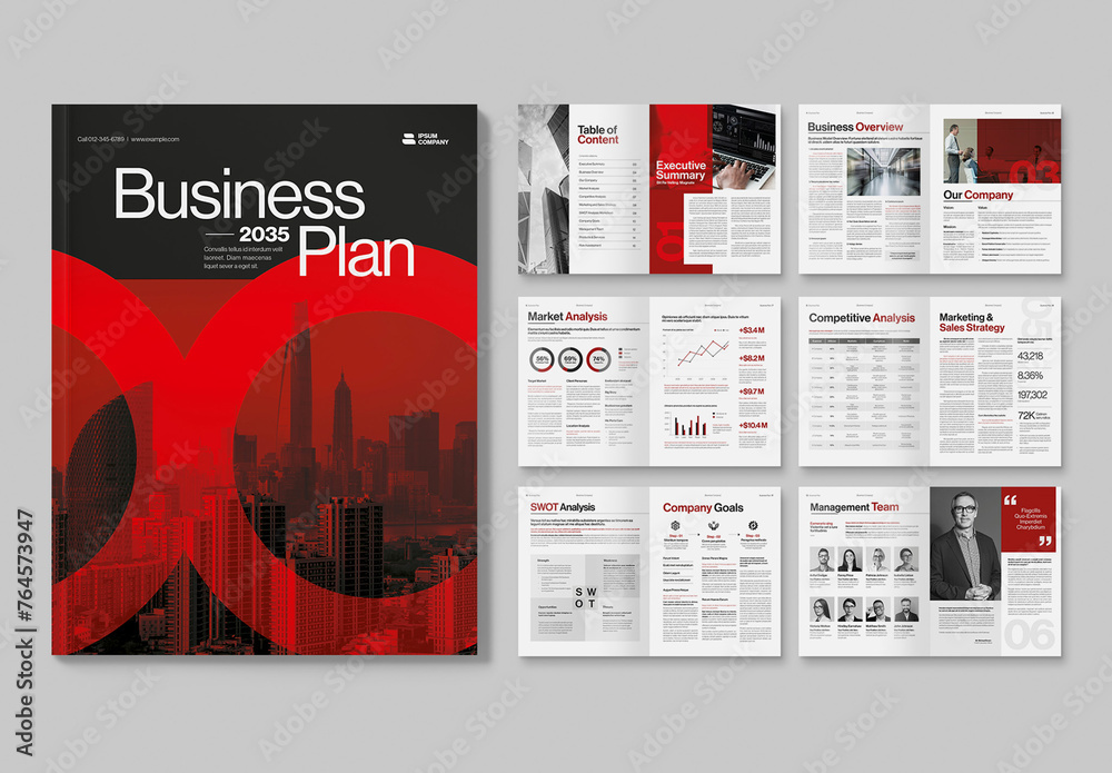 Business Plan Layout Stock Template | Adobe Stock