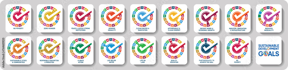 Sustainable Development global goals vector design. Goals icon set. SDG ...
