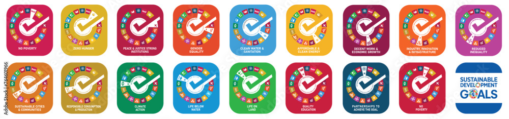Sustainable Development global goals vector design. Goals icon set. SDG ...