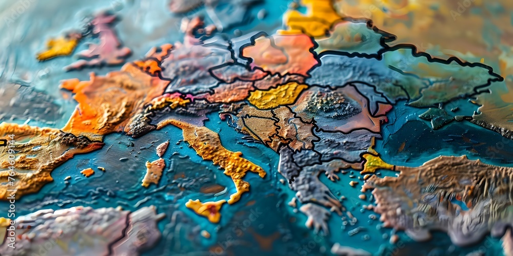 Political map of Europe depicting complex geopolitical tensions and ...
