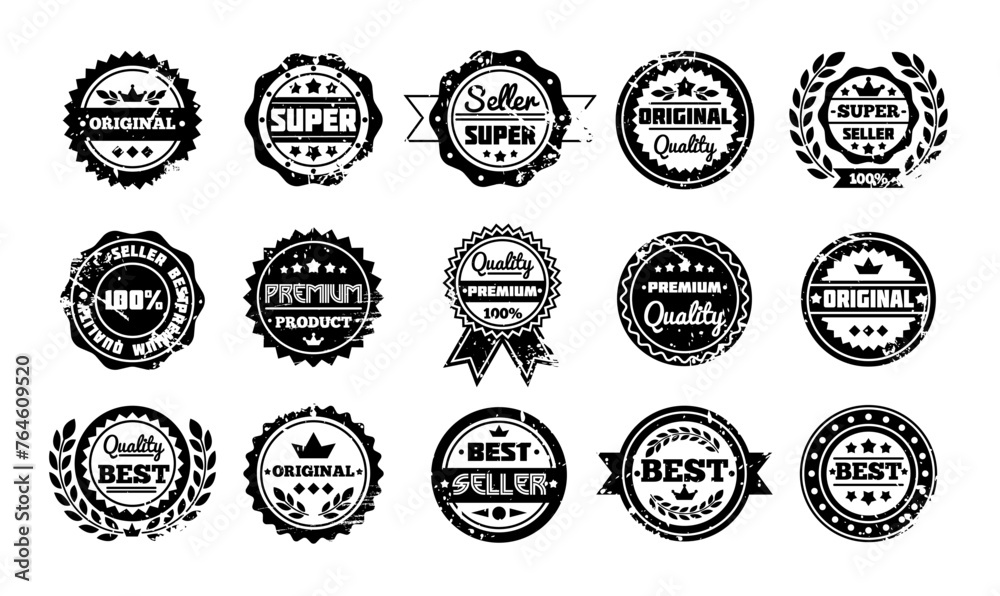 Stamp seal. Badge guarantee, quality emblem, label retro price old ...