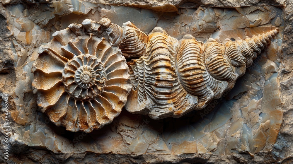 sea shell fossils Stock Illustration | Adobe Stock
