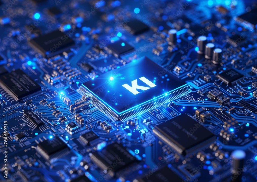 A logo with the word "KI" written in white on top of an icon showing ...