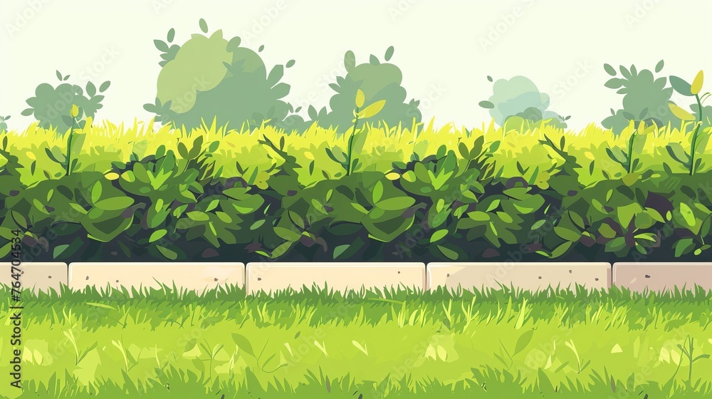 A vector illustration of a grass border, providing a versatile design ...
