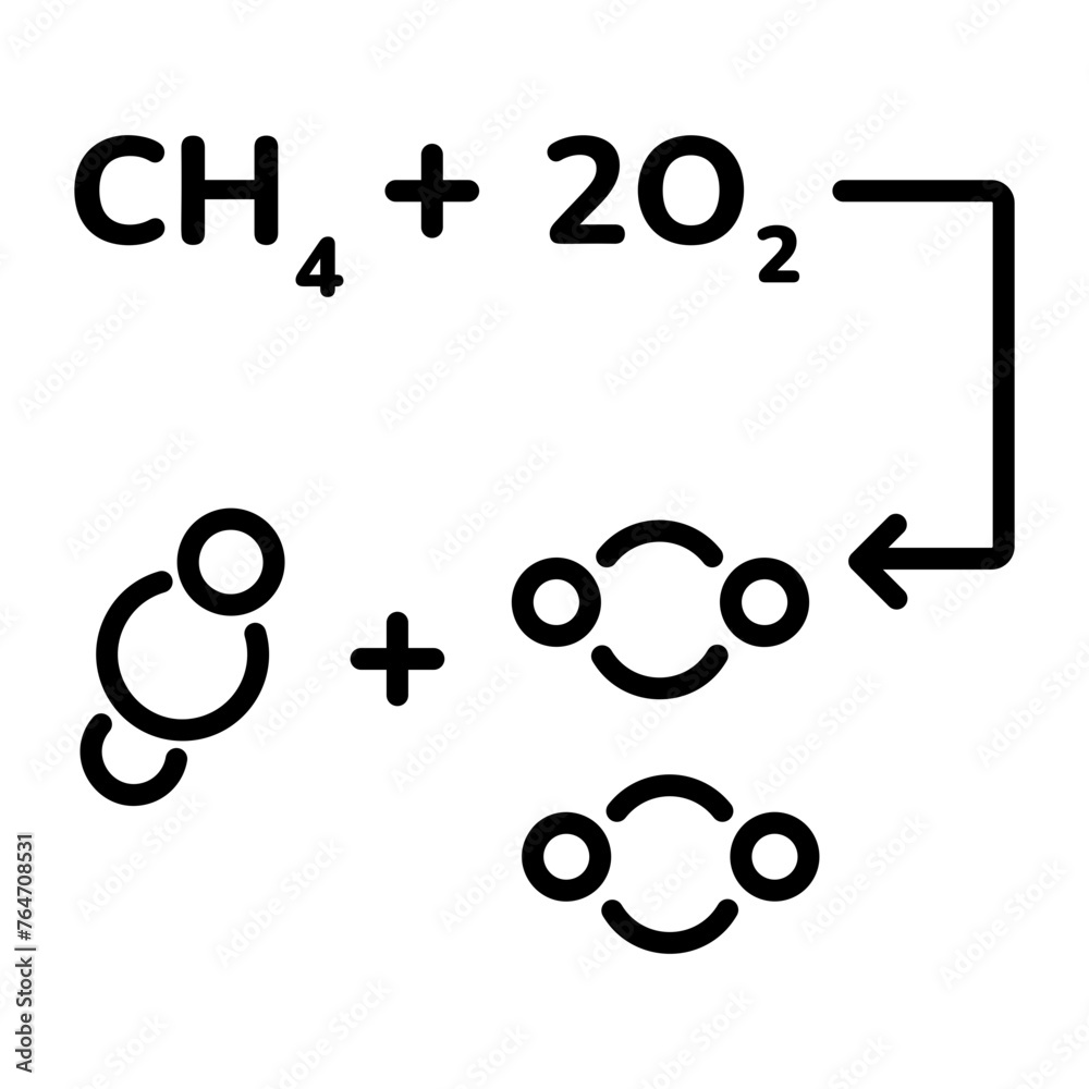 Combustion reaction icon in outline style Stock Vector | Adobe Stock