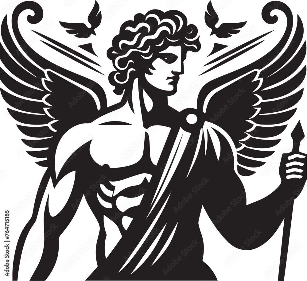 God Apollo illustration. God Phoebus illustration. Simple Apollo black ...