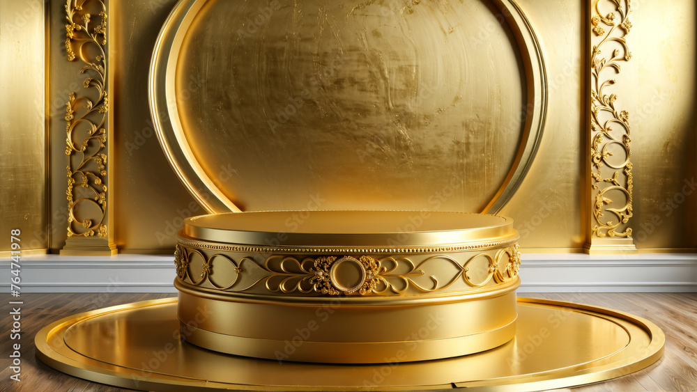 Luxury Golden Display Background, Gold podium, luxury product platform ...
