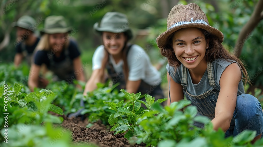 happy quality time friends and family, people in community helping each ...