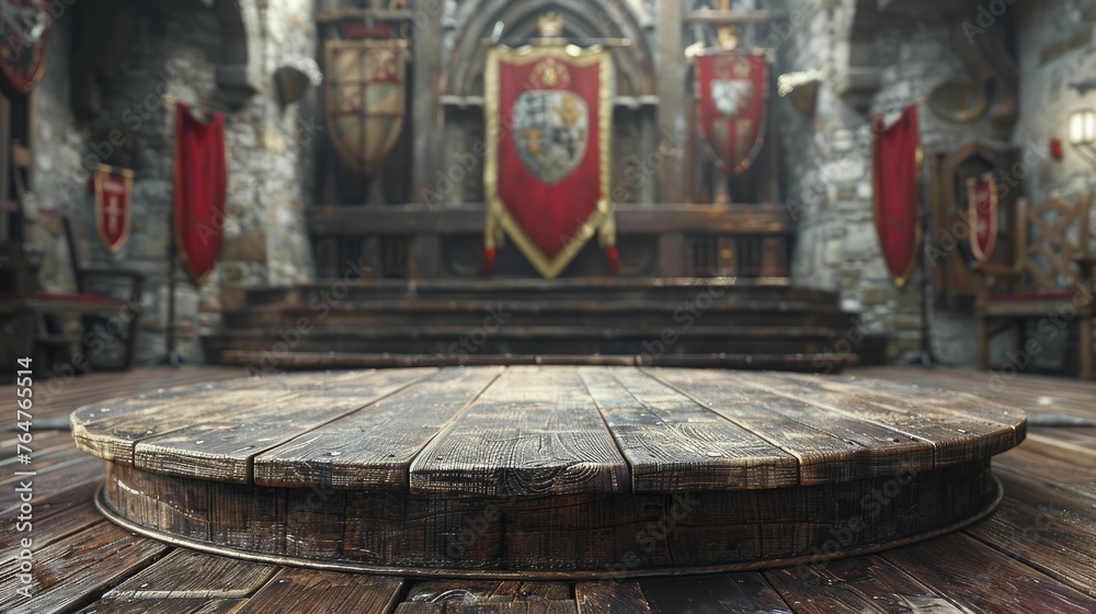 Experience an immersive historical setting with a Medieval Wood Podium ...