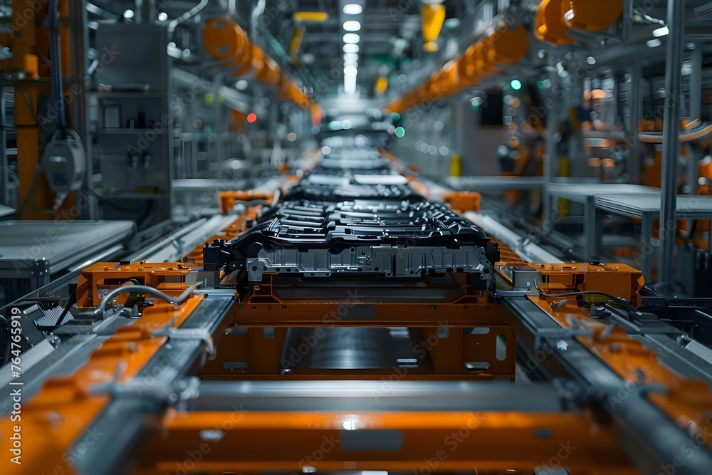 Efficient electric car battery cell assembly line in a factory ...