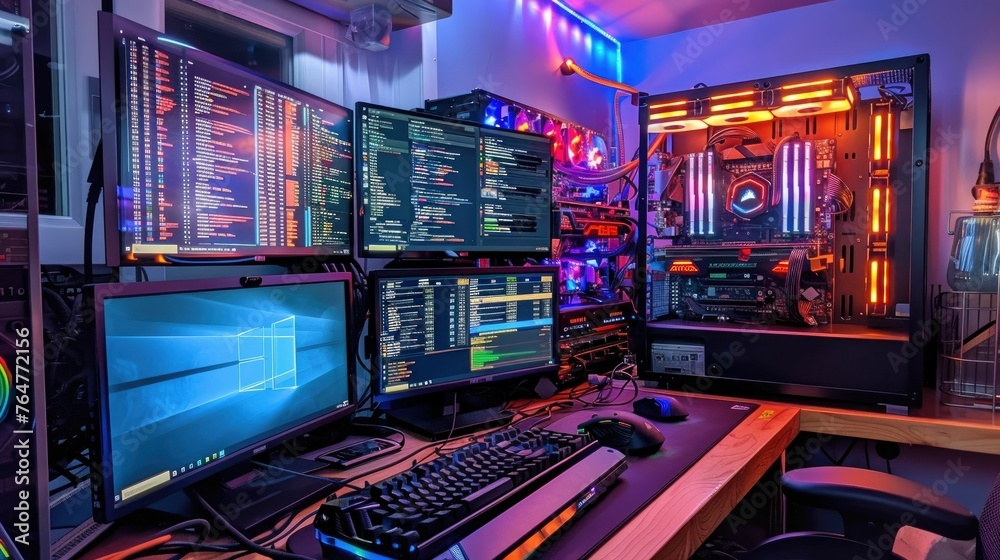 Custom mining rig setup, showcasing personalization and optimization ...