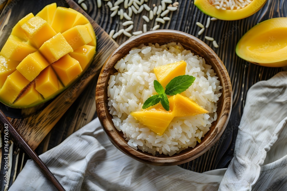 Khao Niao Mamuang:Sweet Thai Sticky Rice with Fresh Mango Slices,a ...