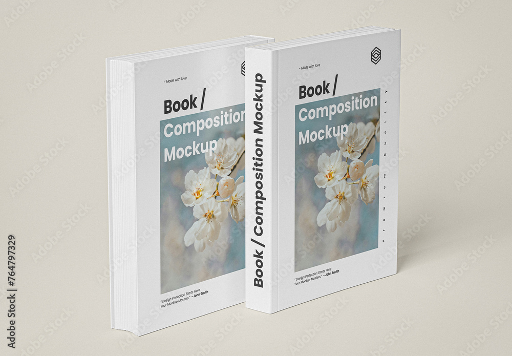 White Book Composition Mockup Stock Template | Adobe Stock