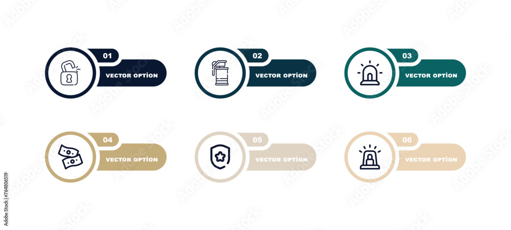 outline icons set from security concept. editable vector included ...