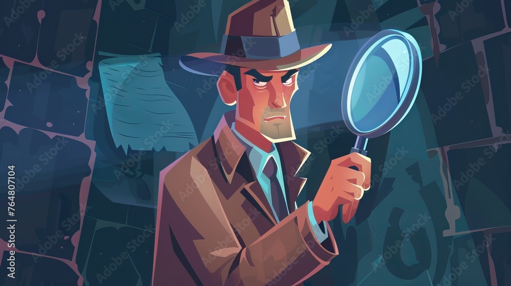 cartoon background. vector illustration. detective picture designed to ...