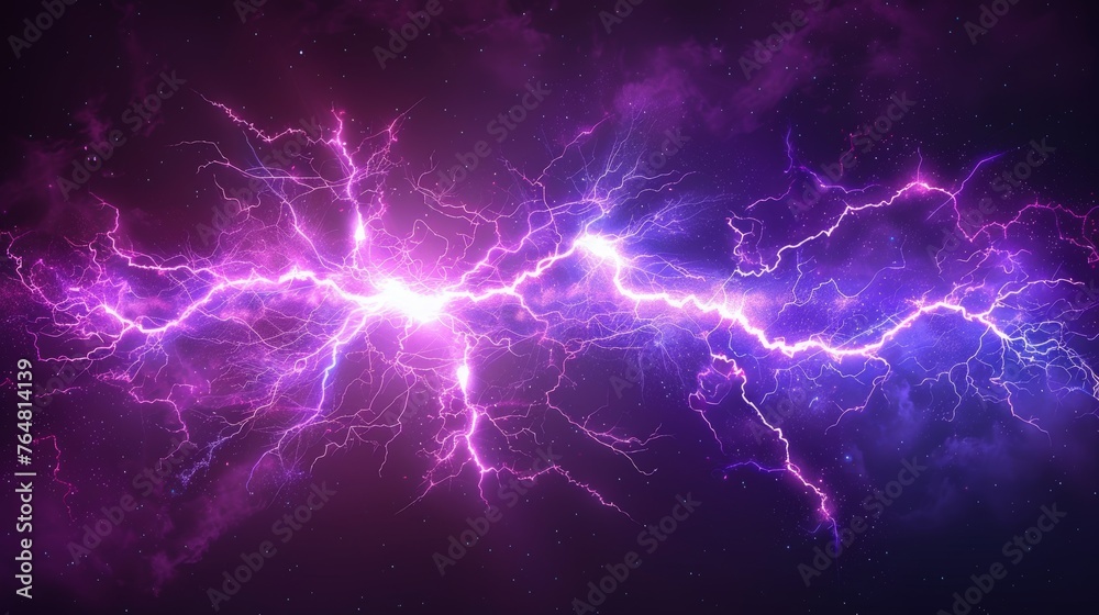 A flash of lightning and thunder spark on a transparent background ...
