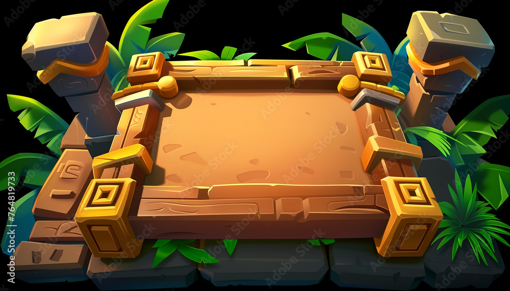 Battle arena. Tropical platform made of stone. Stone platform for game ...