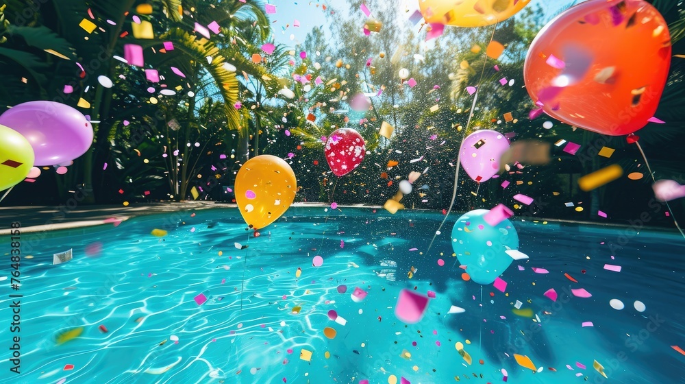 confetti and balloons' dance, adding an element of surprise to a sleek ...