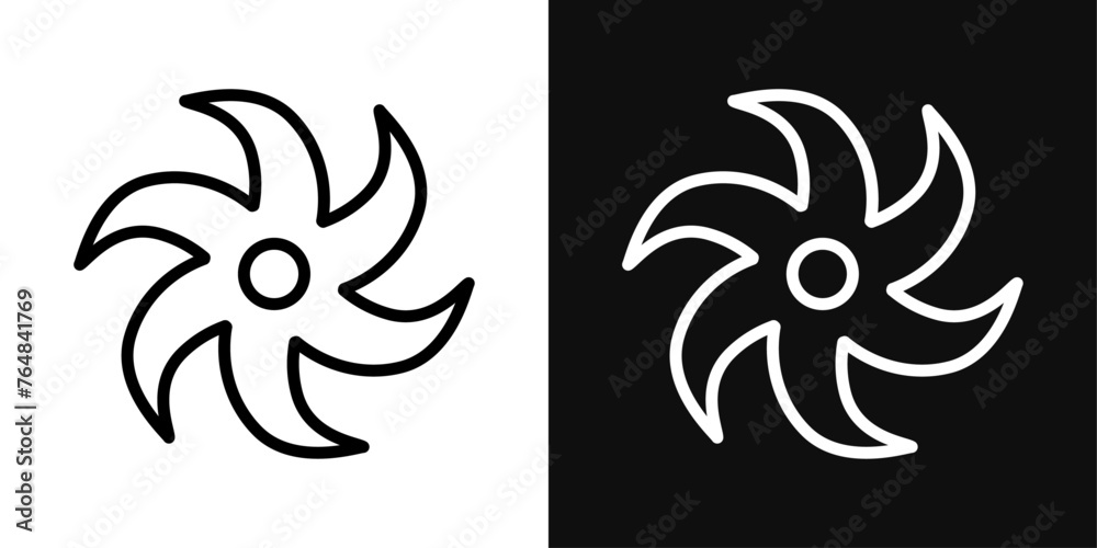 Covert Shuriken Ninja Icons. Symbols of Stealth and Traditional Martial ...