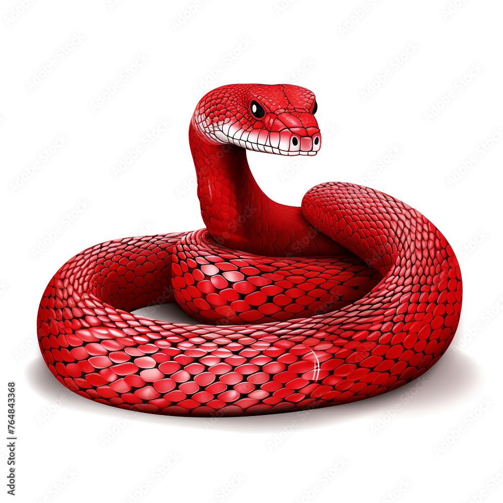 red snake clipart on a white background сreated with Generative Ai ...