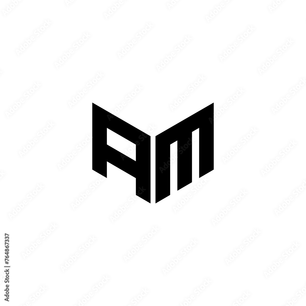 AM letter logo design with white background in illustrator. Vector logo ...
