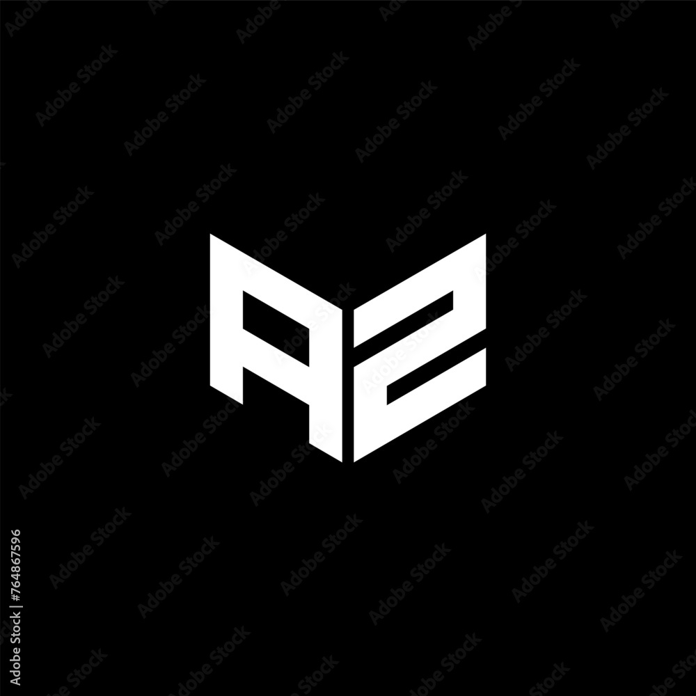 AZ letter logo design with black background in illustrator. Vector logo ...